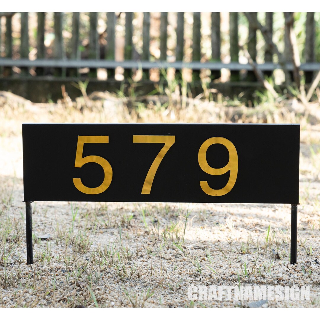 Personalized Metal House Number Sign Outdoor Yard Art, Custom Modern ...