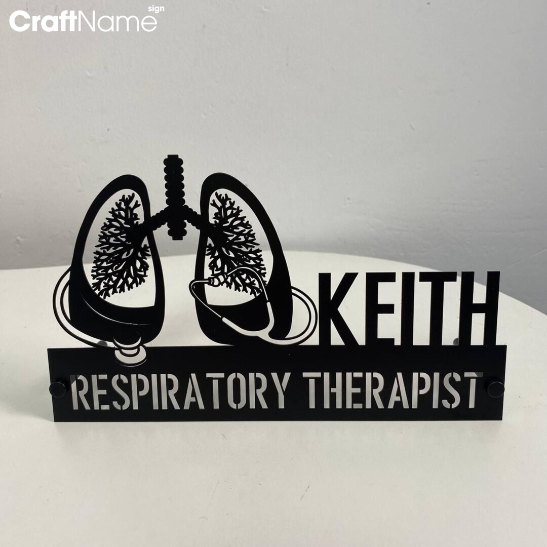 Custom Respiratory Therapy Wooden Desk Name Plate, Respiratory ...