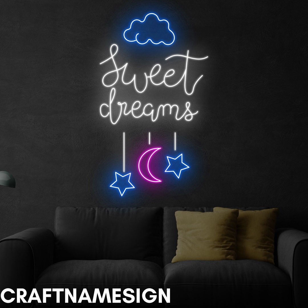 Sweet Dreams Led Sign, Sweet Dreams Wind Chime Neon Sign, Custom Neon ...