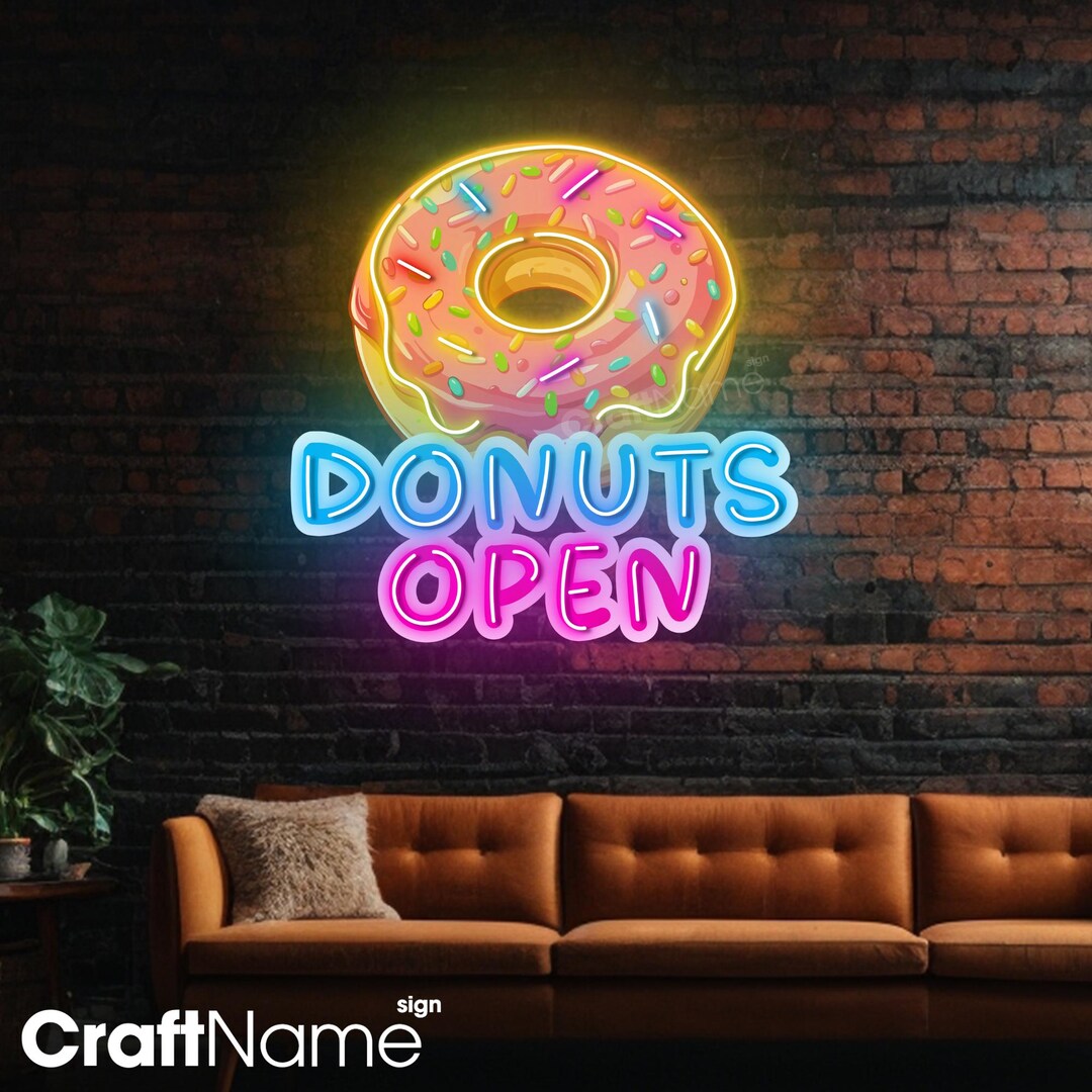Donut Open Led Sign, Acrylic Neon Sign for Donut Shop, Coffee Shop ...