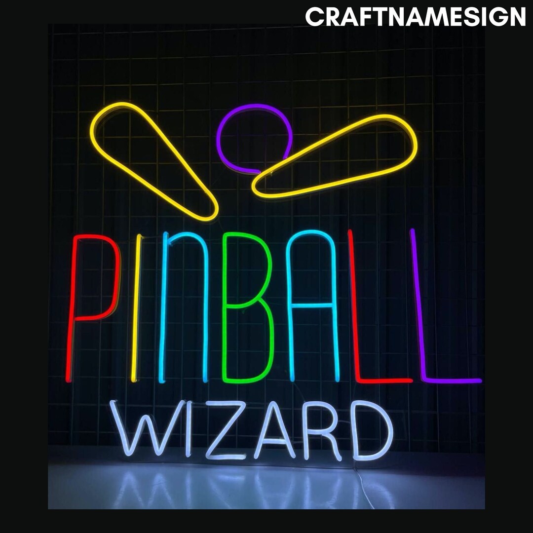 Custom Pinball Neon Sign, Arcade Pinball Led Sign, Custom Neon Sign ...
