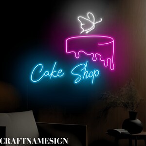Cake Shop Neon Sign, Birthday Cake Shop Led Sign, Custom Neon Sign ...