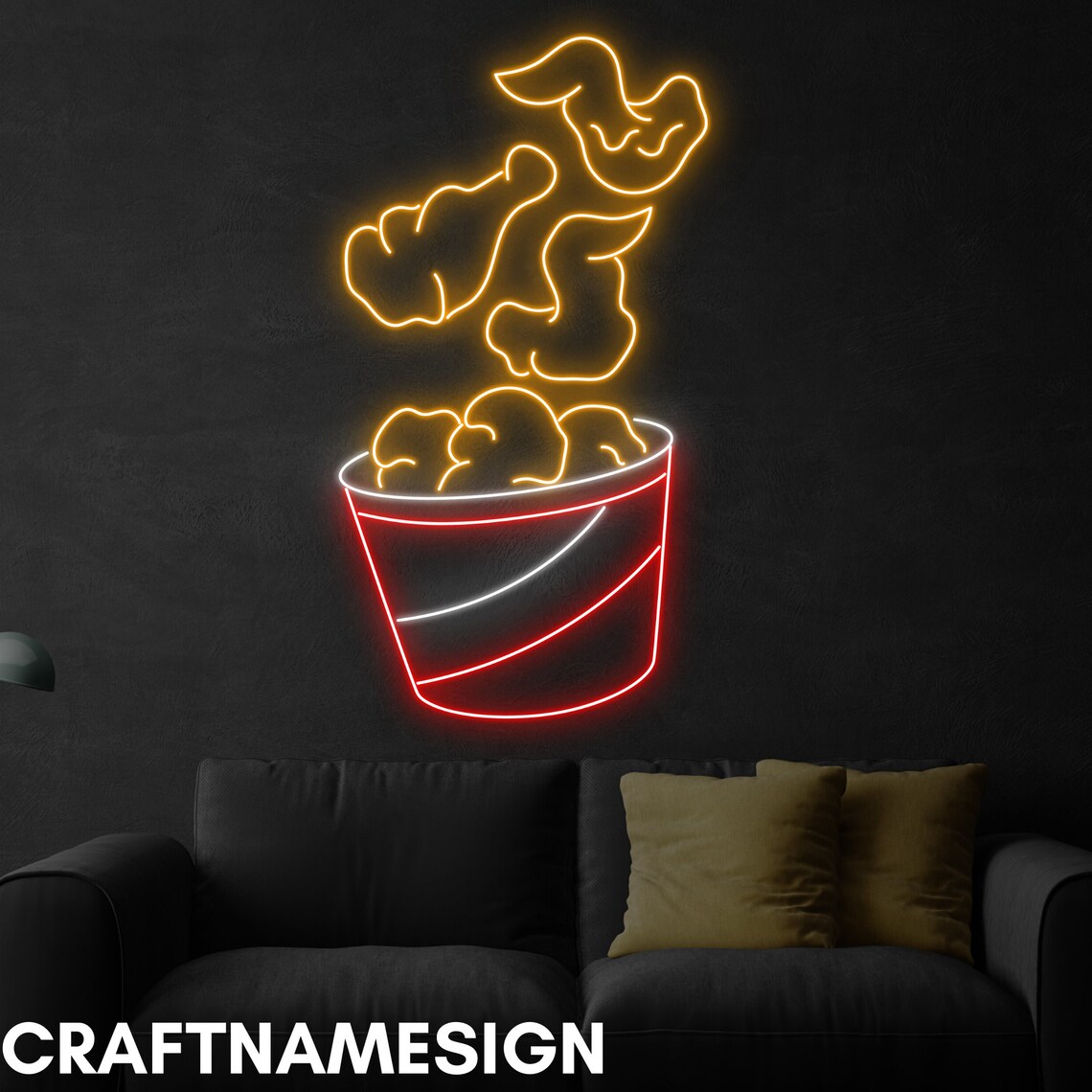Fried Chicken Neon Sign, Fried Chicken Led Sign, Custom Neon Sign ...