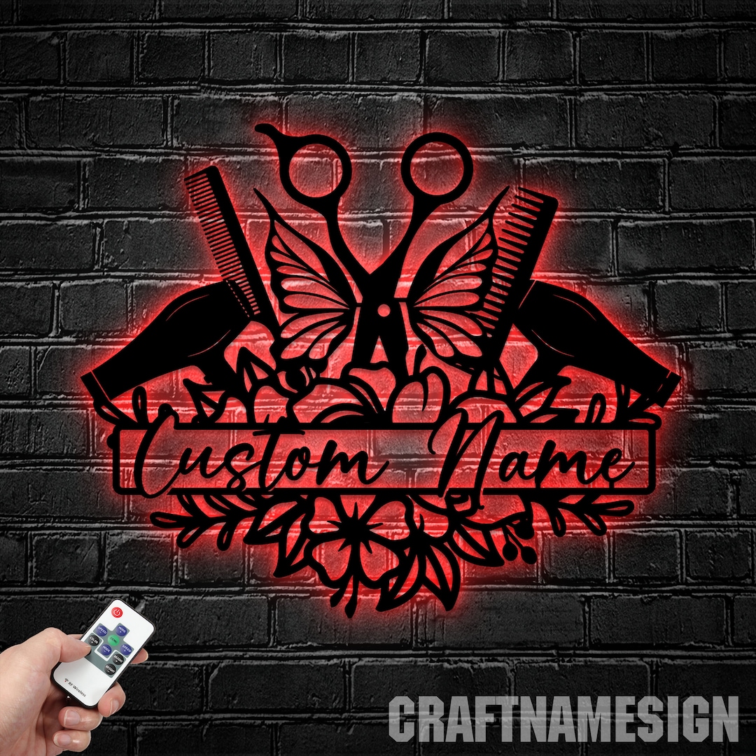 Personalized Barber Shop Metal Sign, Personalized Barber Shop Name Sign ...