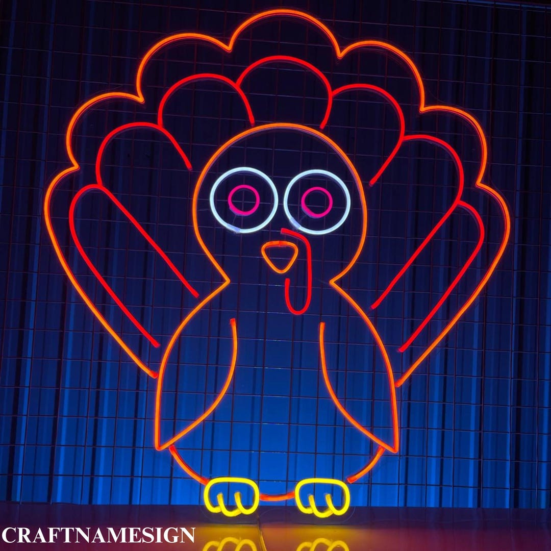 Turkey Neon Sign, Thanksgiving Turkey Chicken Led Sign, Turkey Led Sign ...