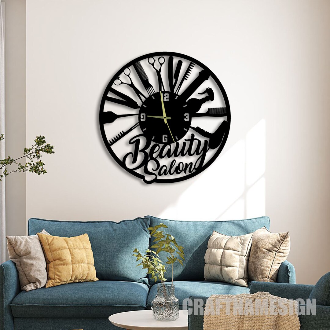 Beauty Salon Metal Wall Clock, Wall Clock Unique for Home Decor and ...