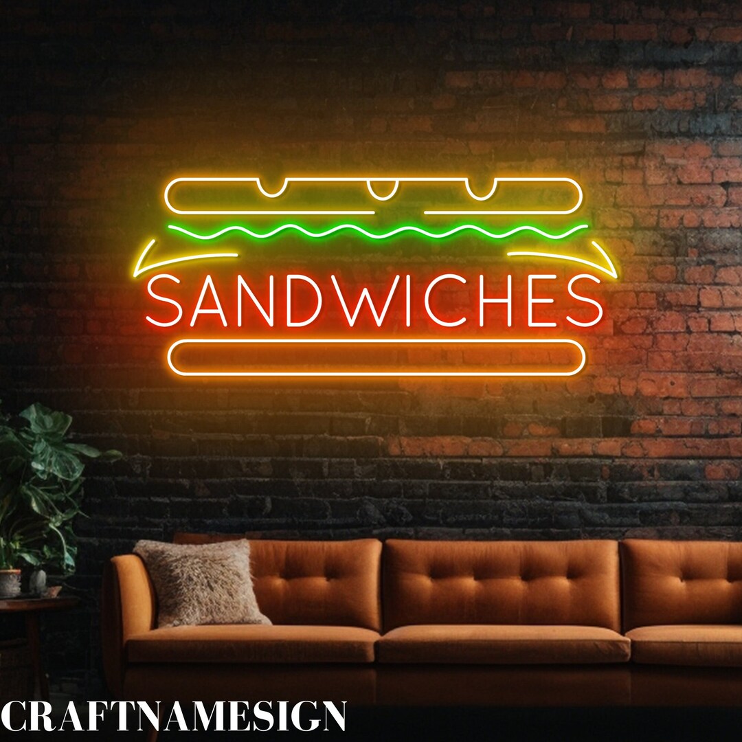 Open Sandwiches Shop Led Sign, Sandwich Neon Sign, Custom Neon Sign ...