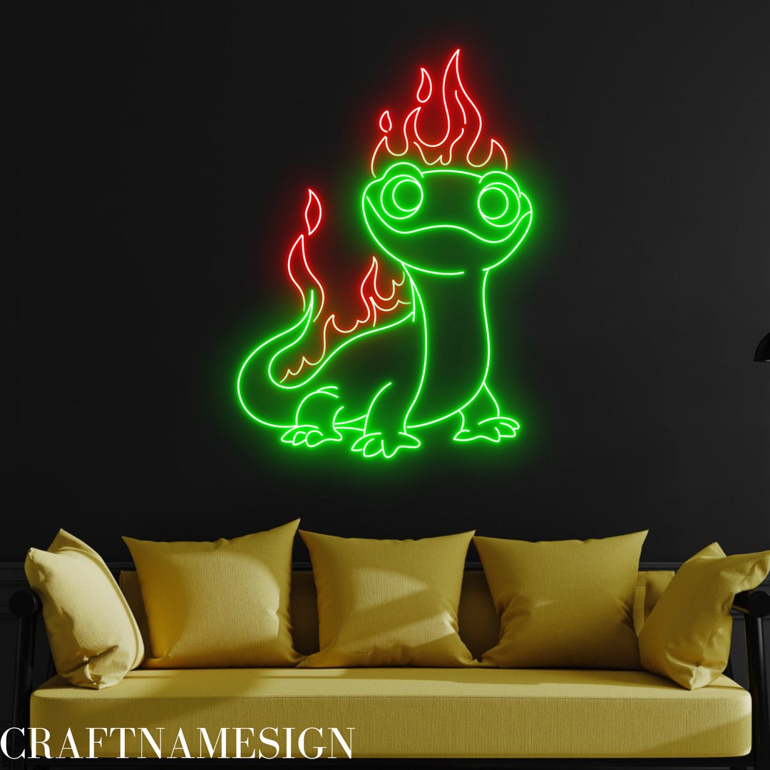 Fire Salamander Neon Sign, Fire Salamander Led Sign, Custom Neon Led ...