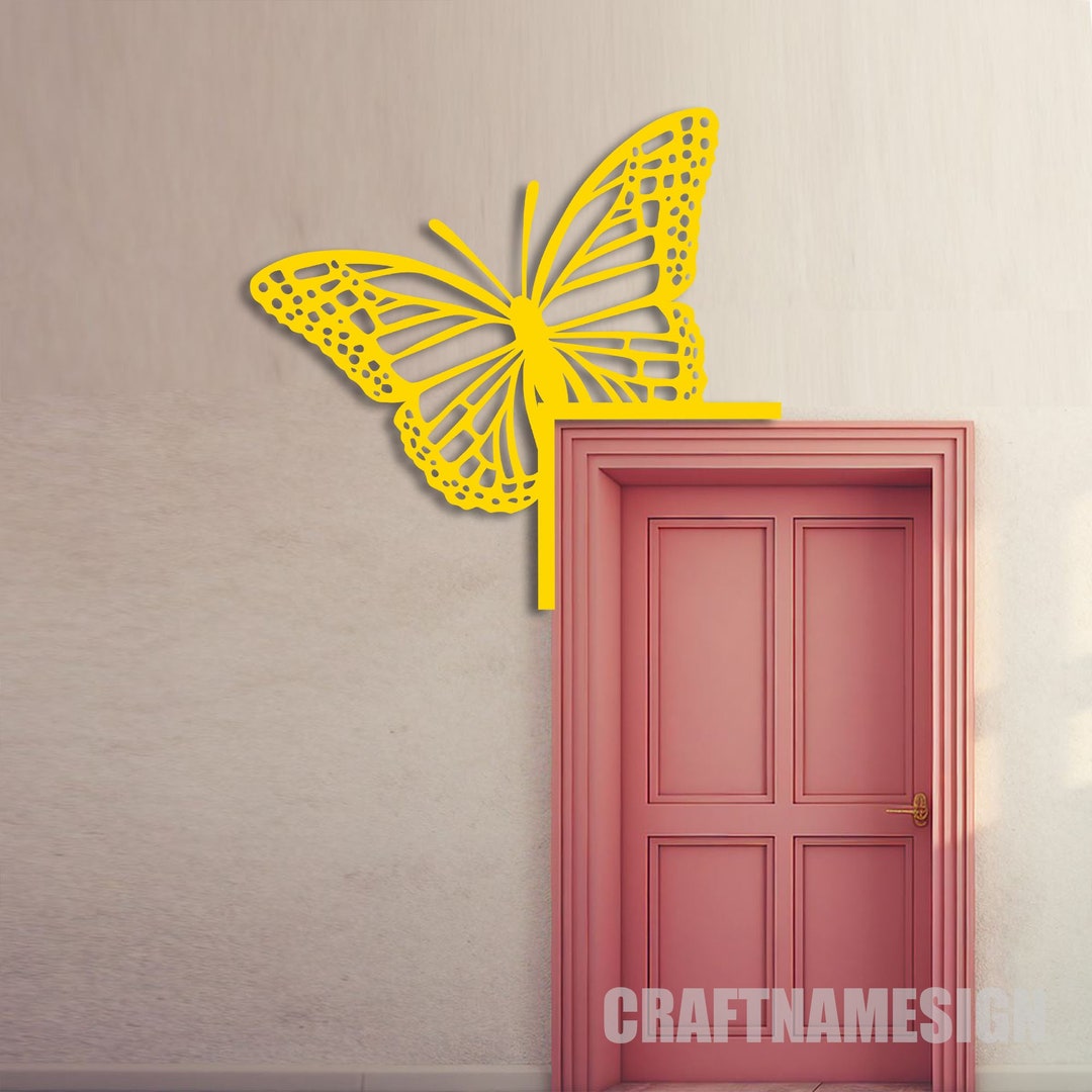 Monarch Butterfly Door Corner Metal Wall Art, Monarch Butterfly Door ...
