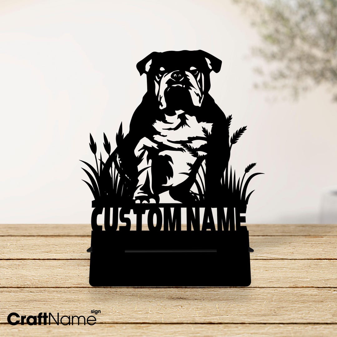 Personalized English Bulldog Metal Stand for Phone and Tablet, English ...