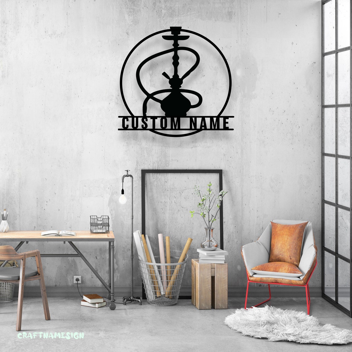 Custom Shisha Hookah Metal Wall Art LED Light personalized - Etsy