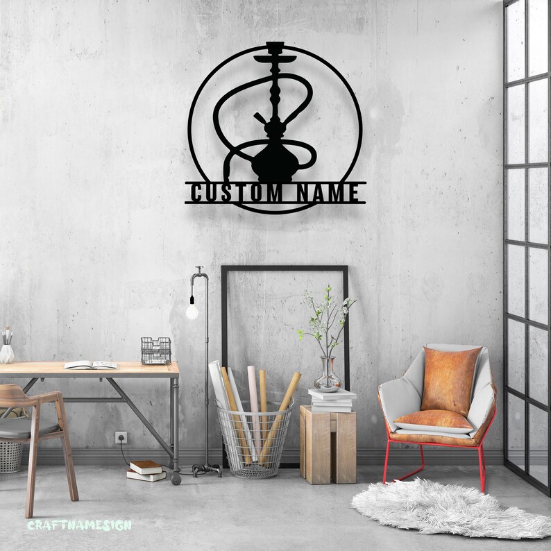 Custom Shisha Hookah Metal Wall Art LED Light personalized - Etsy