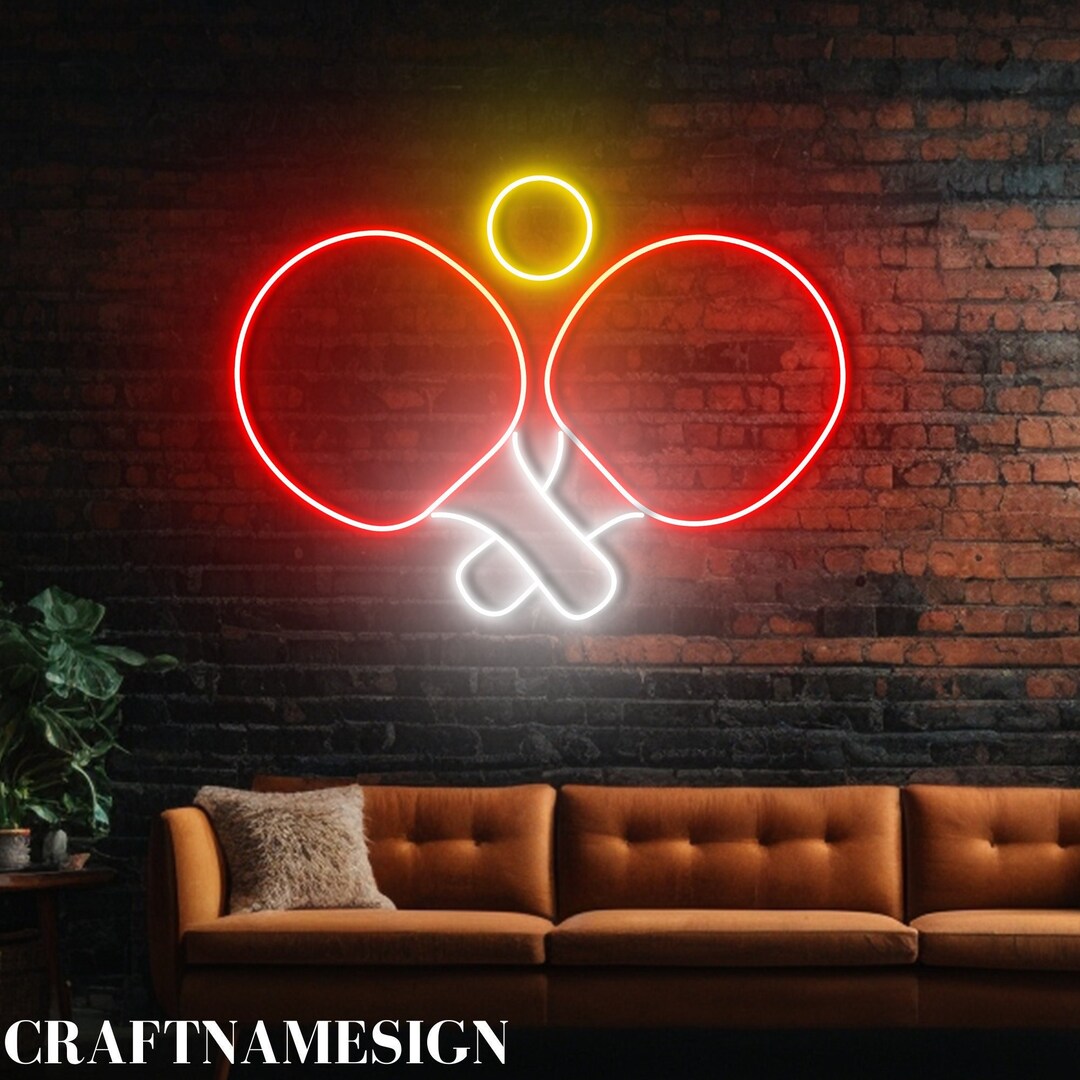 Ping Pong Table Tennis Neon Sign, Ping Pong Led Sign, Custom Neon Sign ...