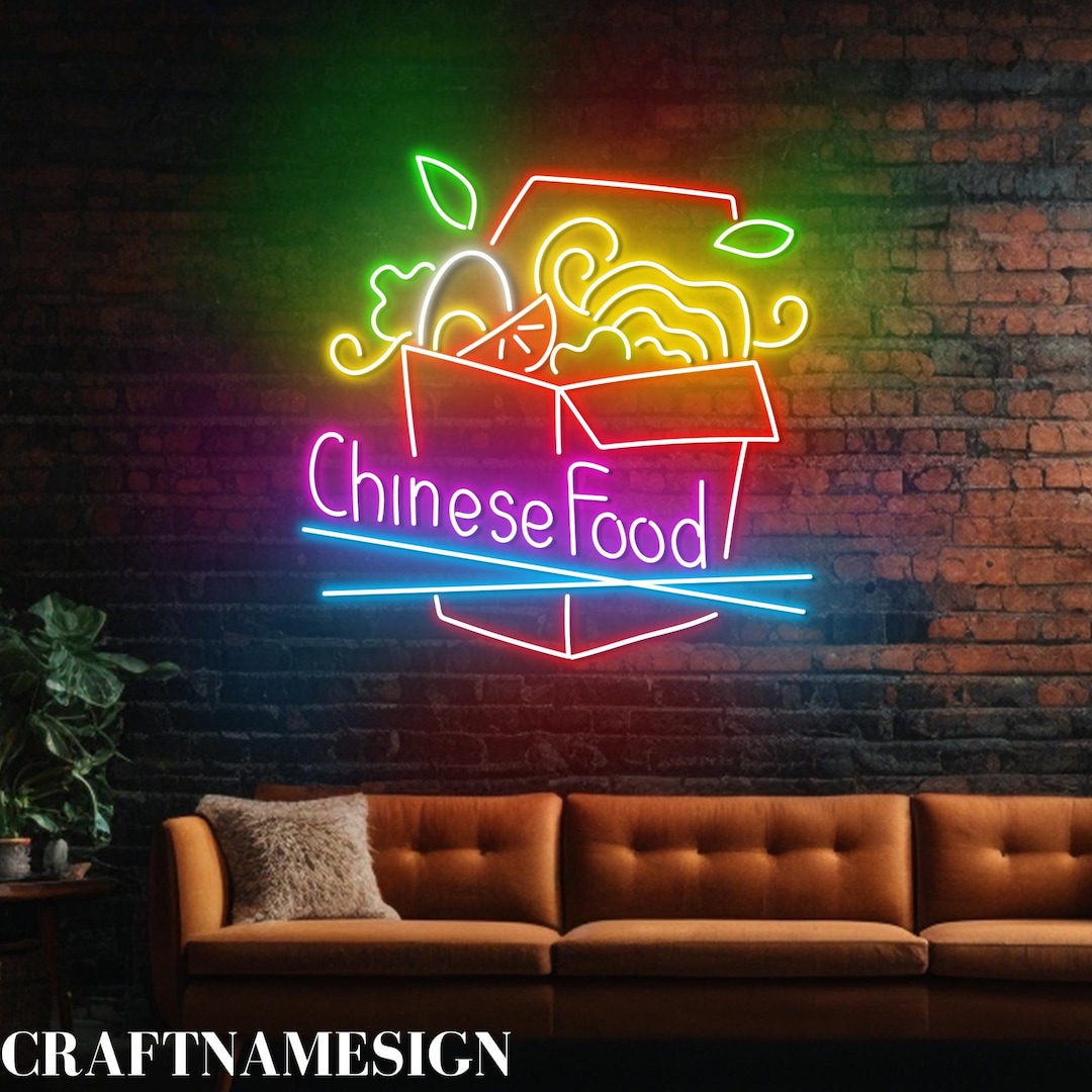 Chinese Food Neon Sign, Chinatown Restaurant Led Sign, Custom Neon Sign ...