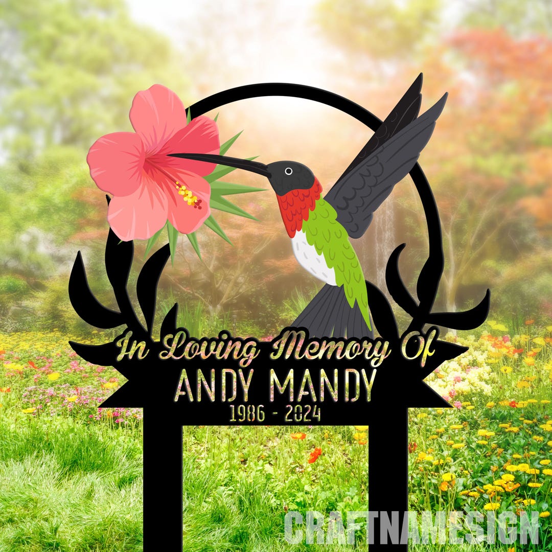 Custom Hummingbird Memorial Stake, Personalized Hummingbird Garden ...