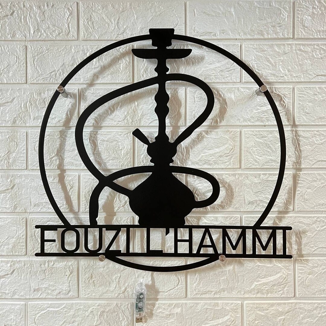 Custom Shisha Hookah Metal Wall Art LED Light personalized - Etsy