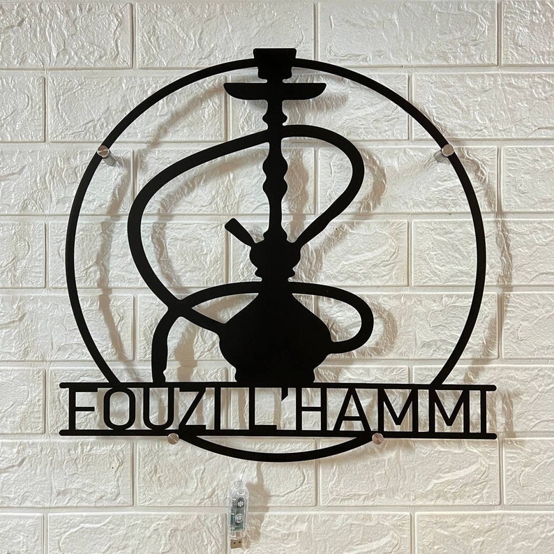 Custom Shisha Hookah Metal Wall Art LED Light personalized - Etsy