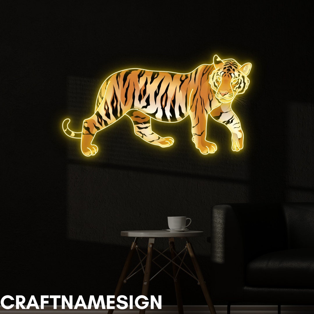 Tiger Neon Acrylic Print Sign, Tiger Led Light Sign, Custom Neon Sign ...