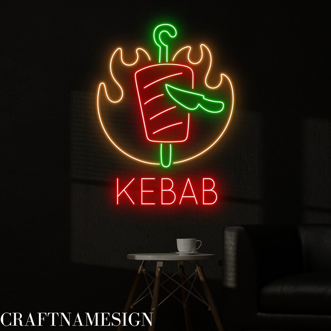 Doner Kebab Neon Sign, Doner Kebab Led Sign, Custom Neon Sign, Kebab ...