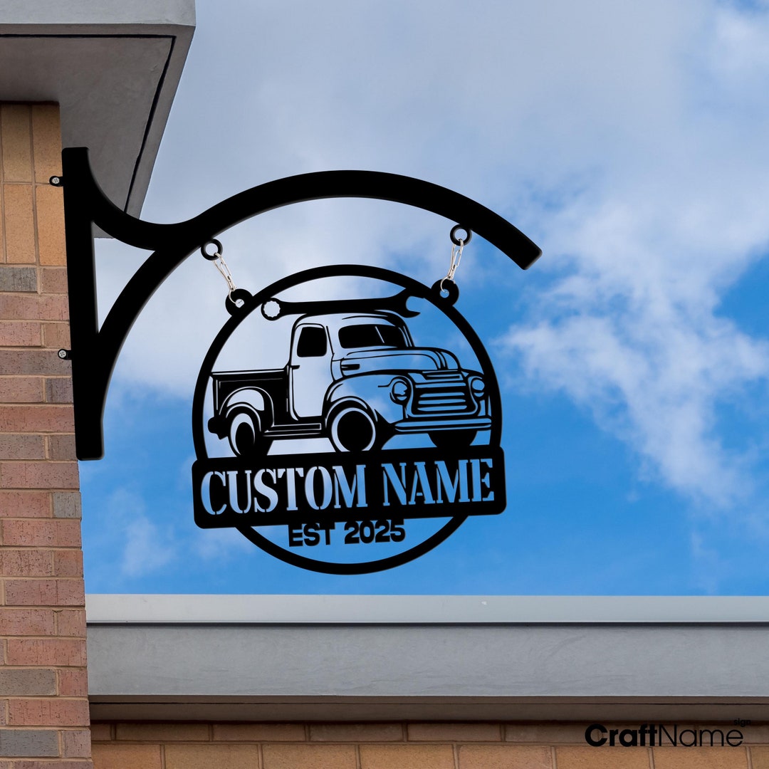 Personalized Car Repair Garage Metal Outdoor Hanging Sign, Papa's ...