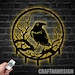 Custom Raven Metal Key Holder, Crow Moon Wall Led Decorative Art, Metal ...