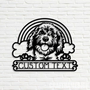 Custom Golden Doodle Metal Wall Art LED Light Personalized Labradoodle ...