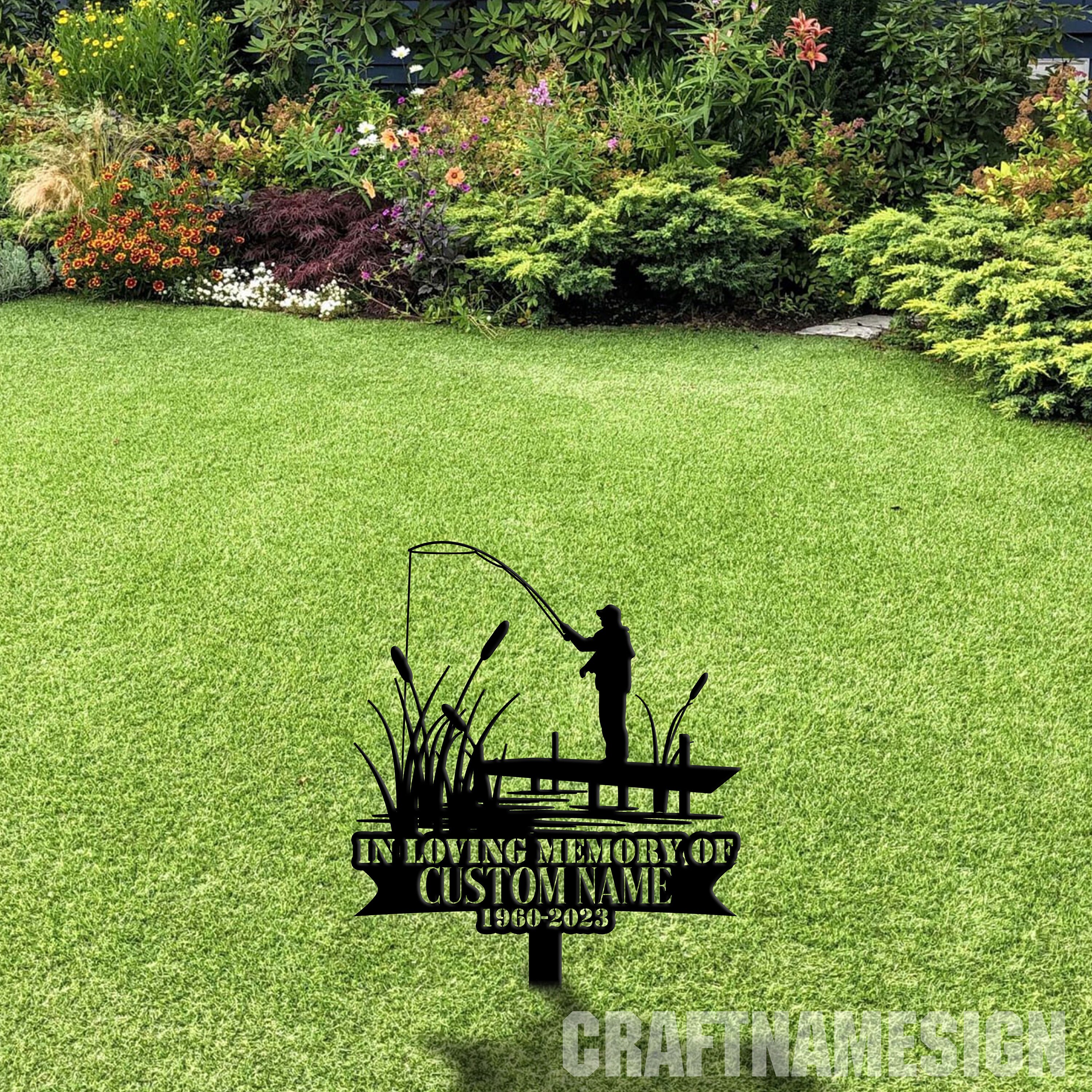 Custom Bass Fishing Fisherman Memorial Stake, Memorial Plaque With ...