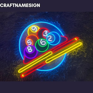 Billiard Pool Neon Sign, Billiards Led Sign, Billiards Neon Signs ...