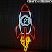 Cartoon Space Rocket Led Sign, Space Rocket Neon Sign, Custom Neon Sign ...