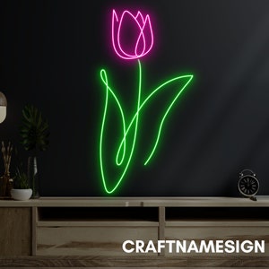 Tulip Flower Neon Sign, Tulip Flower Led Sign, Custom Neon Sign, Tulip ...
