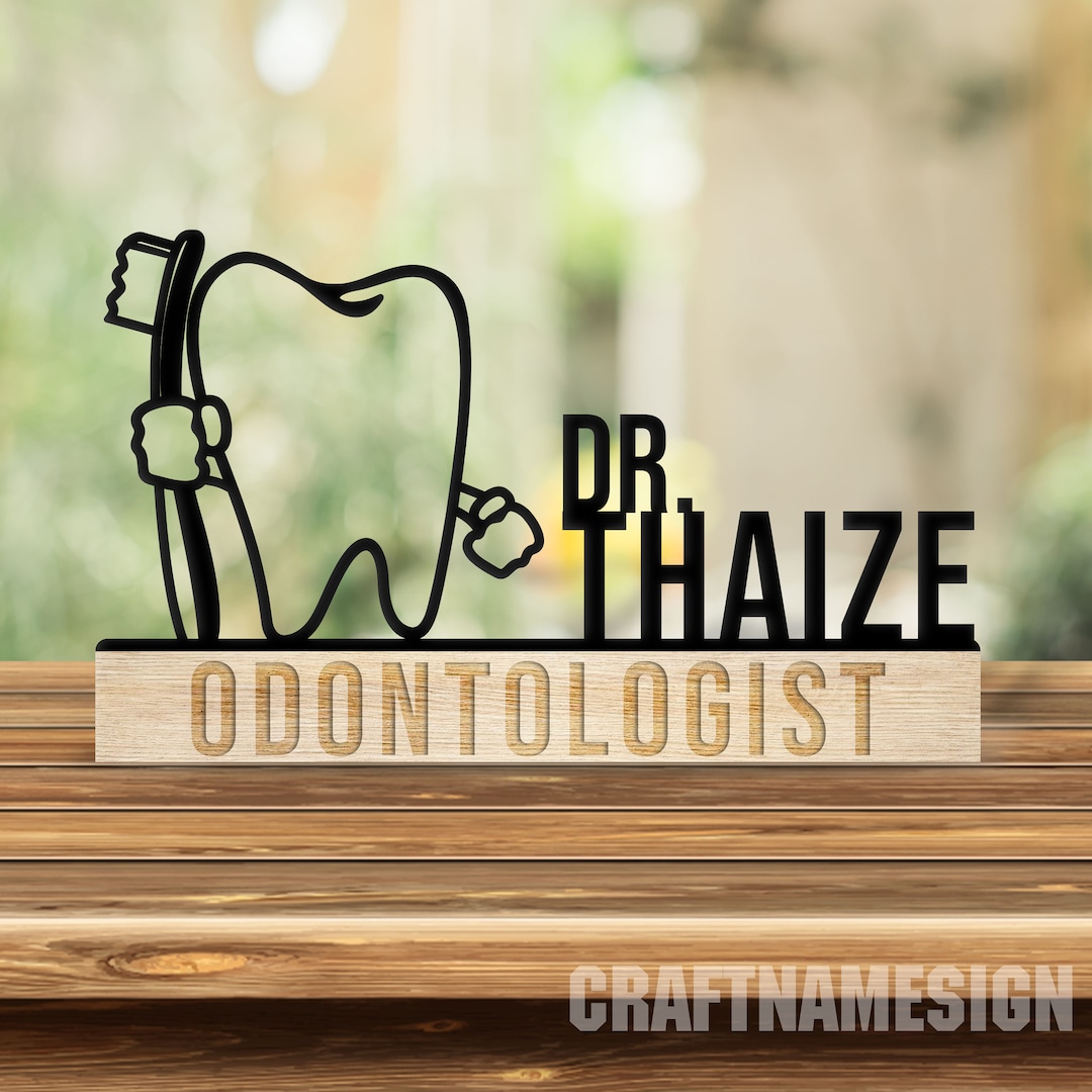 Custom Odontologist Desk Name Plate, Dentist Metal Nameplate for Desk ...