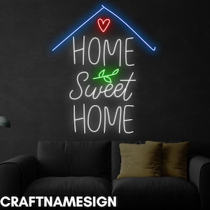 Home Sweet Home Neon Sign, Welcome Home Led Sign, Custom Neon Sign ...