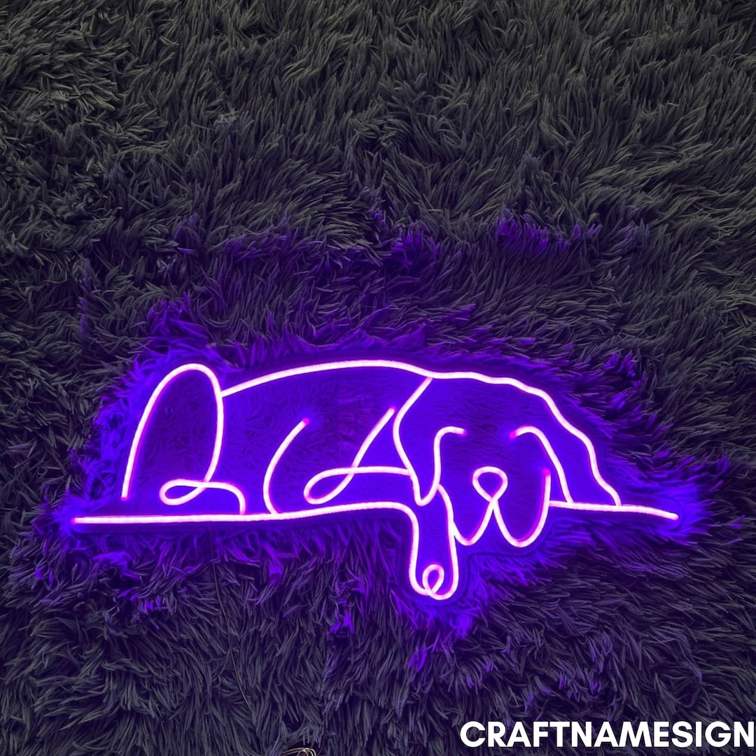 Dog Sleeping Neon Sign, Dog Led Sign, Custom Neon Sign, Pet Store Wall ...