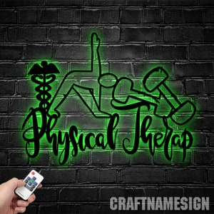 Custom PTA Physical Therapy Assistant Metal Wall Art LED Light ...