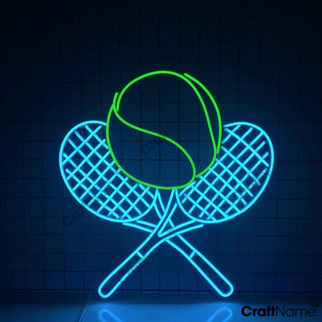 Custom Tennis Racket Neon Led Sign, Custom Neon Light for Tennis Club ...