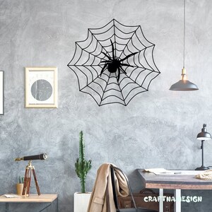 Custom Spider Web Metal Wall Art Led Light, Spider Web Sign, Halloween ...