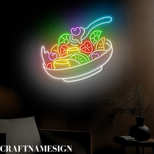 Healthy Fruit Salad Neon Sign, Vegetable Salad Led Sign, Salad Neon ...