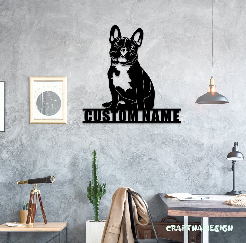Custom French Bulldog Metal Wall Art LED Light Personalized - Etsy