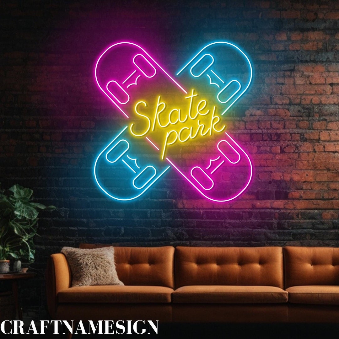 Skate Park Neon Sign, Skateboard Shop Led Sign, Custom Neon Sign ...