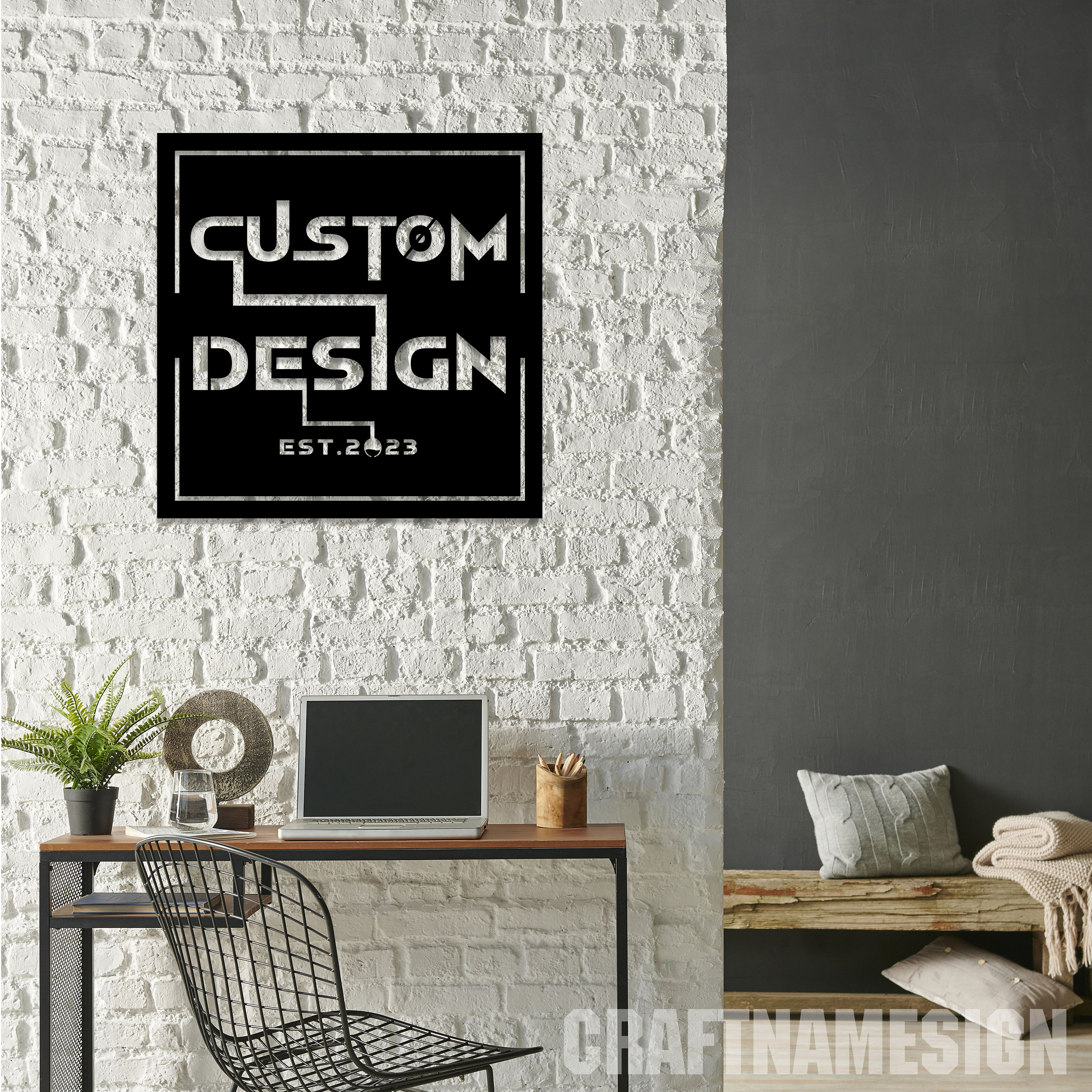 Custom Logo Design Metal Wall Art LED Light - Personalized Business ...