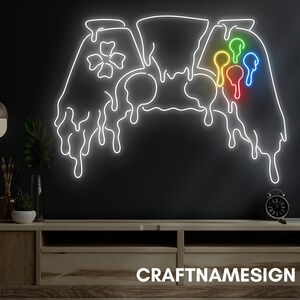 Dripping Game Controller Neon Sign, Game Controller Led Sign, Custom ...