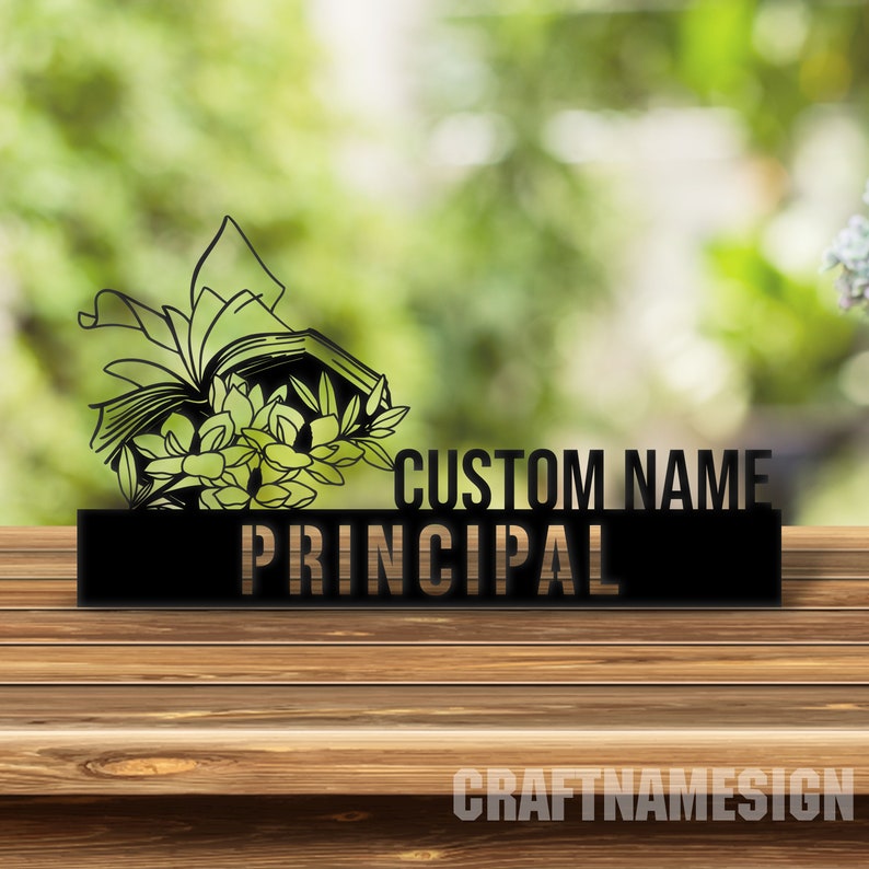 Custom School Principle Wooden Desk Name Plate, Principle Teacher Metal ...