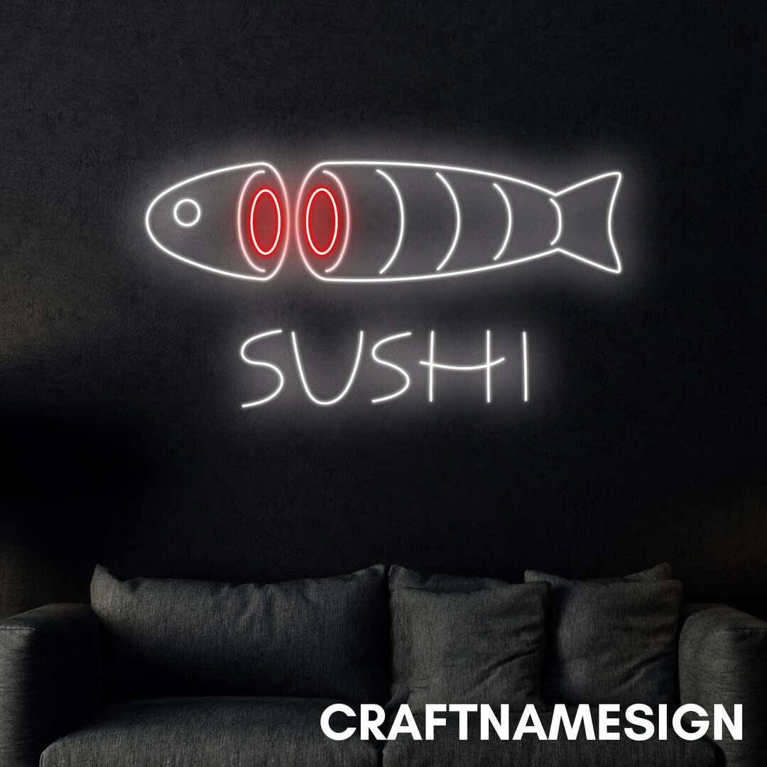 Sushi Cut Neon Sign, Japanese Sushi Led Sign, Custom Neon Sign ...