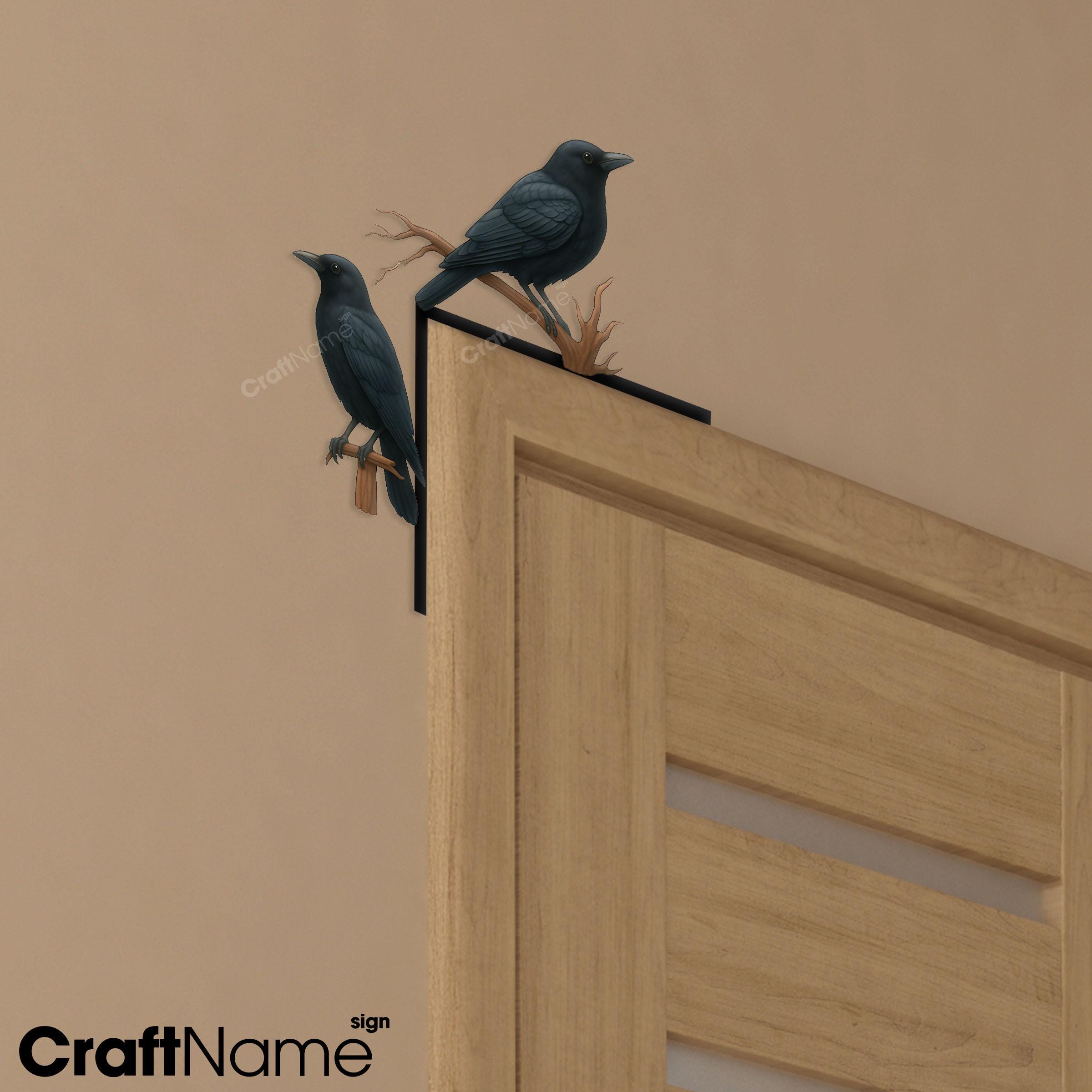 Custom Door Corner With Raven Metal Sign, Crow Door Topper, Door Frame ...