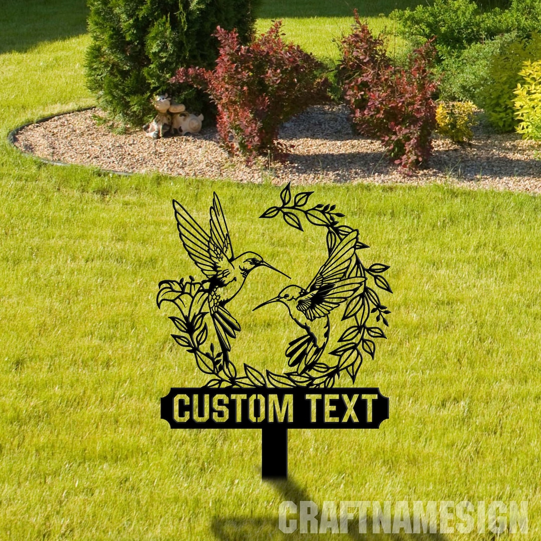 Custom Hummingbird Memorial Stake, Memorial With Stake, Metal Yard ...