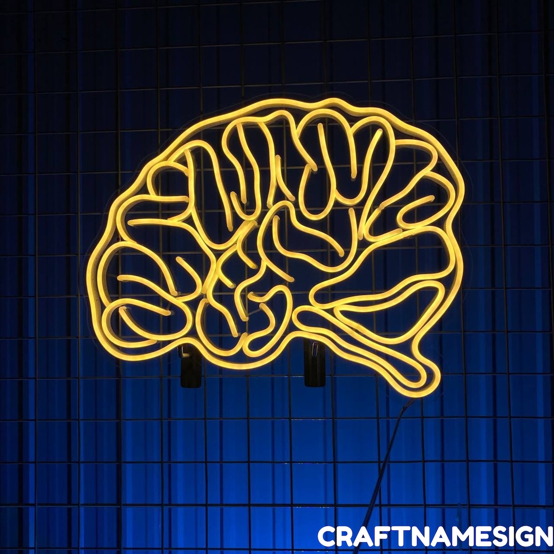 Brain Neon Sign, Human Brain Psychology Led Sign, Custom Neon Sign ...