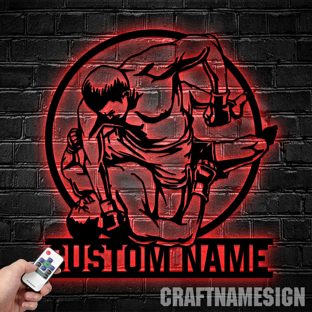 Custom MMA Fighter Metal Sign, MMA Fighter Metal LED Decor ...