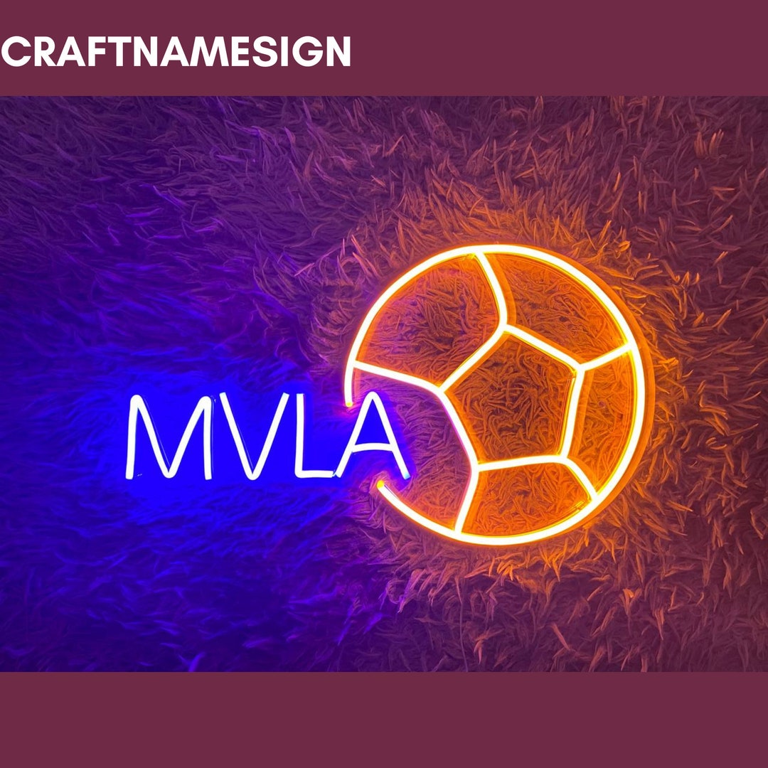 Custom Name Soccer Neon Sign, Soccer Led Sign, Custom Neon Sign, Soccer ...