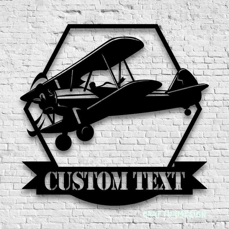 Custom Airplane Metal Wall Art LED Light Personalized Pilot - Etsy