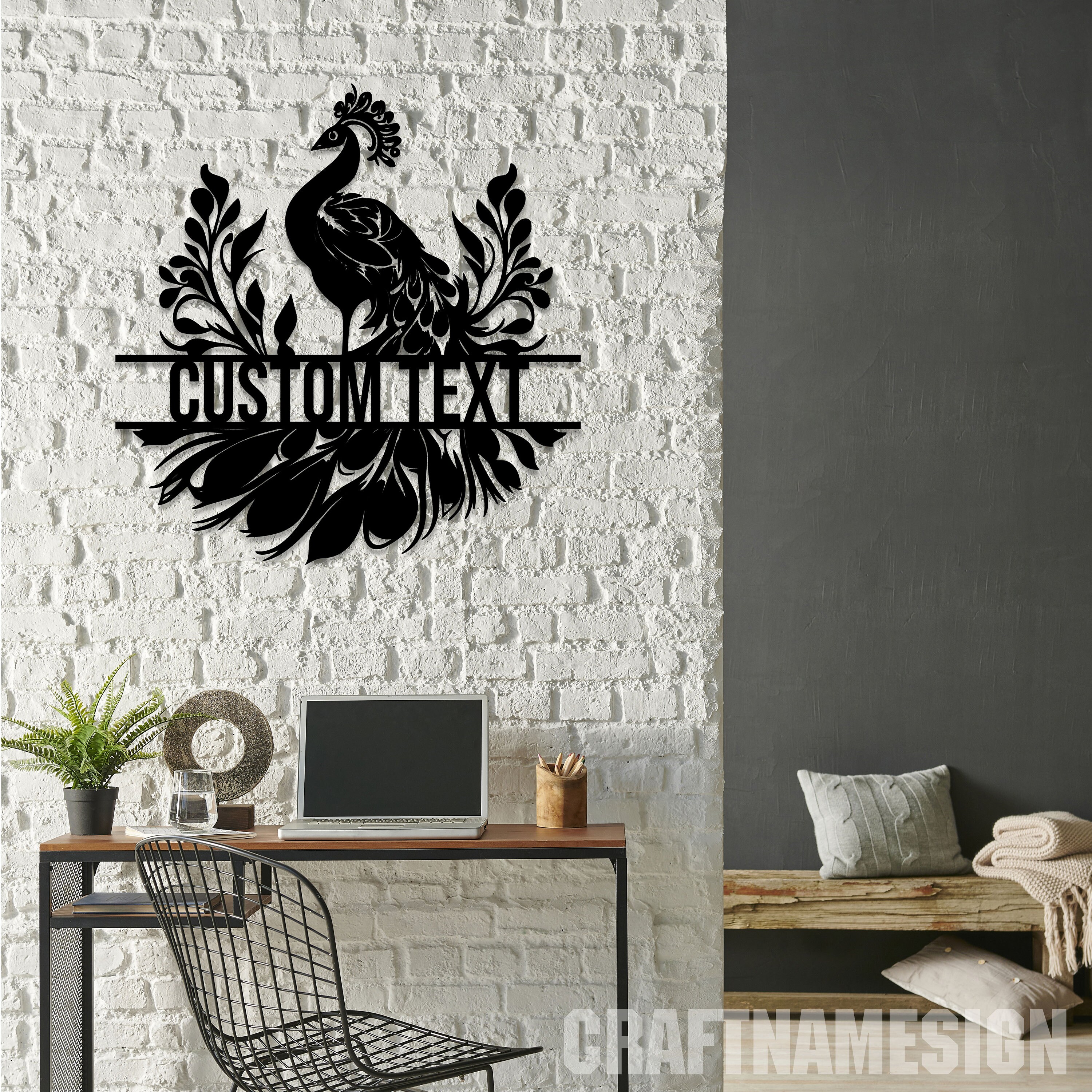 Custom Peacock Metal Wall Art LED Lights, Personalized Peacock Metal ...